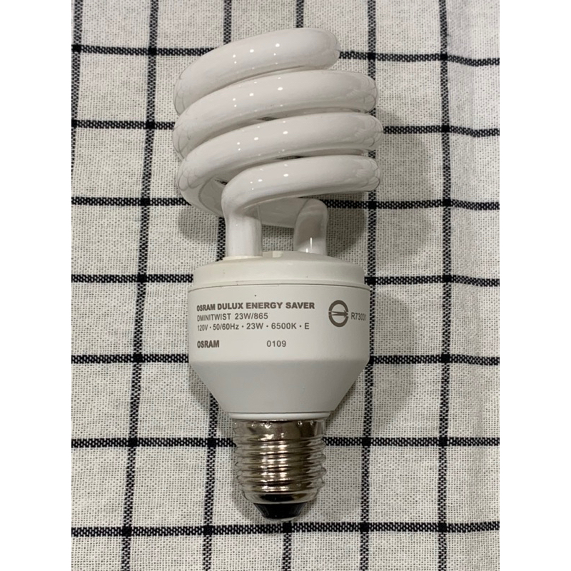 二手螺旋燈泡 E27燈頭 白光23W 歐司朗/奇異 兩款可選 120V電壓6500K色溫 | 蝦皮購物
