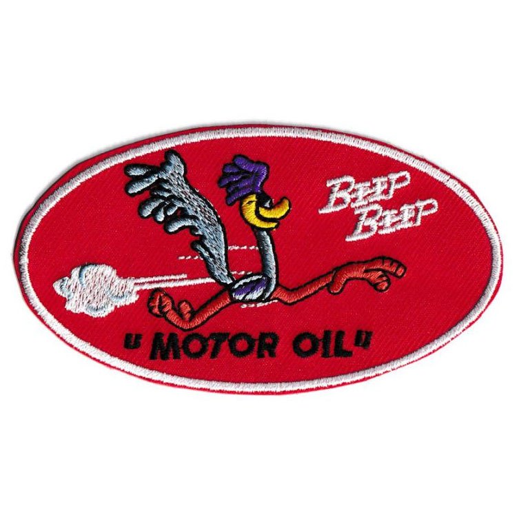 ROAD RUNNER 嗶嗶鳥 MOTOR OIL LOGO WAPPEN 橢圓電繡 補丁 臂章 布章 (1入) | 蝦皮購物