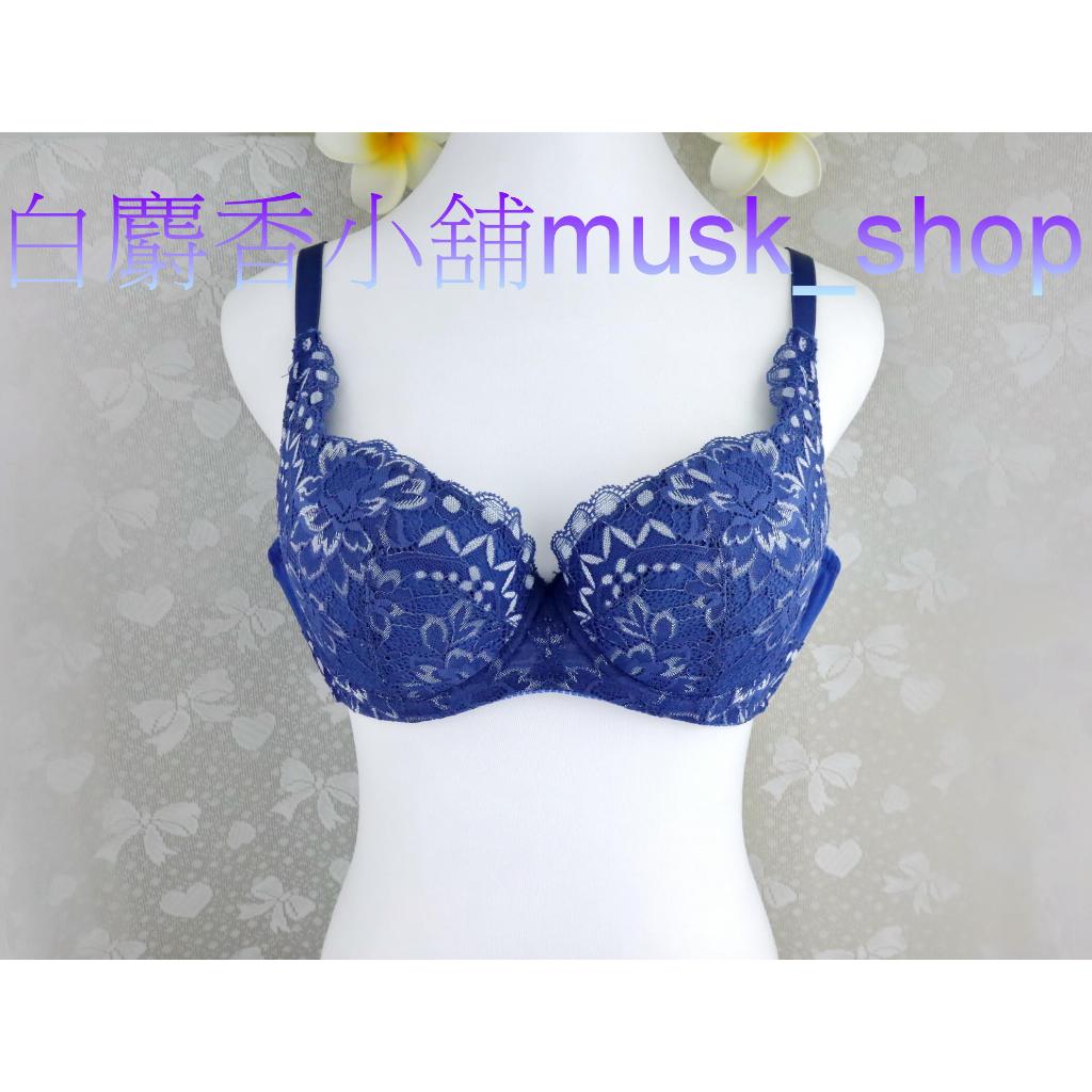 尺寸38B=85B-夫特藍色花舞影蝶系列玫瑰銀燄絲光蕾絲穩定包覆-S2930354＊白麝香小舖＊全新Swear思薇爾內衣 | 蝦皮購物