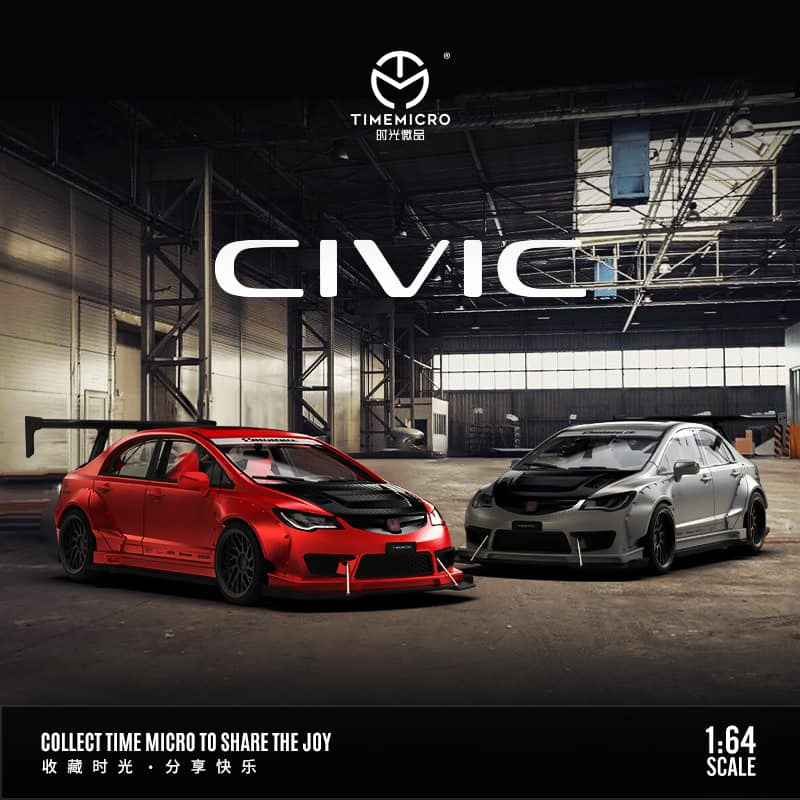 （林口現貨） Time Micro 1/64 HONDA CIVIC 8代 FD2 K12 改裝版 | 蝦皮購物