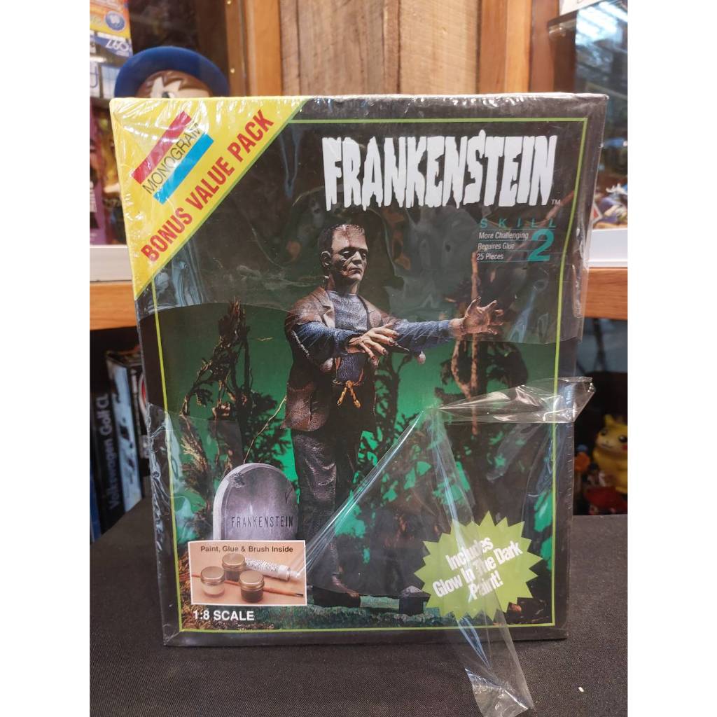 B-1櫃上 ： 盒損 1/8 科學怪人 MONOGRAM FRANKENSTEIN 塑膠模型 天富 | 蝦皮購物