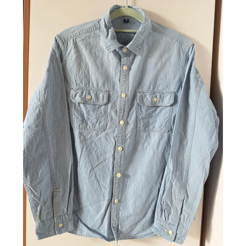 二手UNIQLO牛仔襯衫/160 | 蝦皮購物