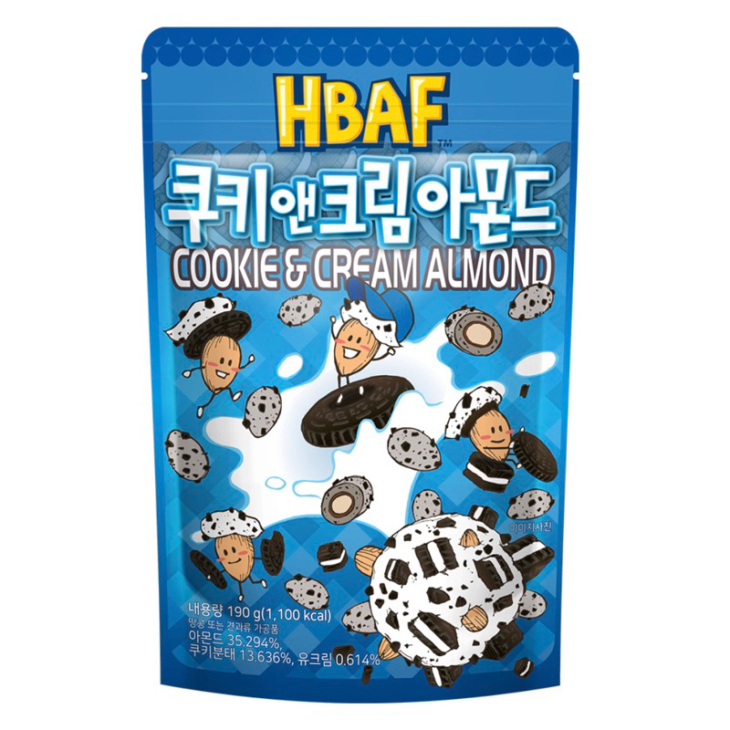 🇰🇷韓國代購🇰🇷 HBAF oreo奶油巧克力餅乾杏仁果190g | 蝦皮購物