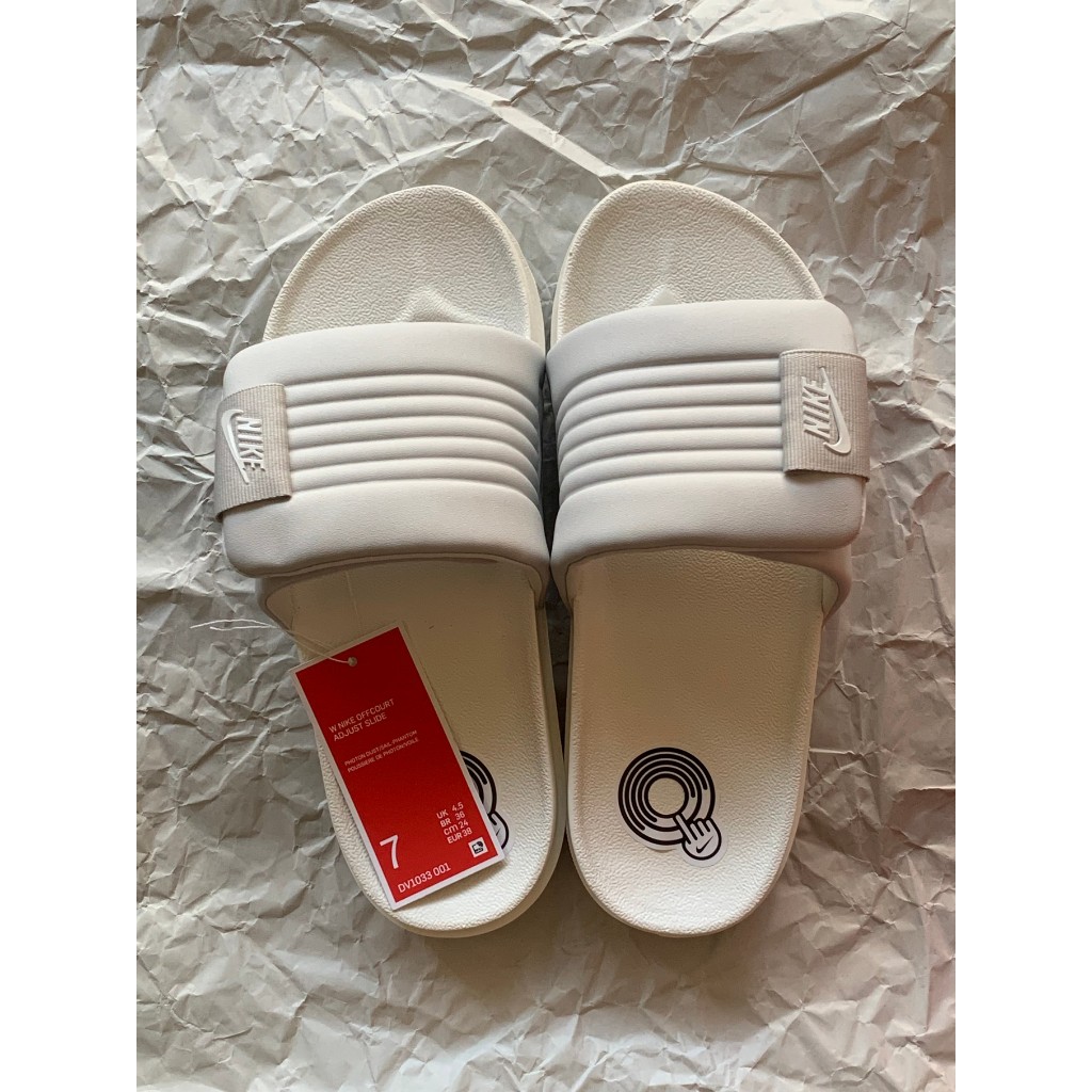 Nike W Offcourt Adjust Slide 可調式 魔鬼氈 灰白 輕量 拖鞋 DV1033-001 | 蝦皮購物