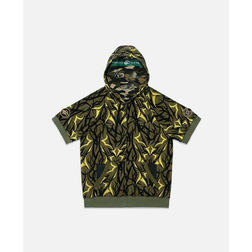 ⋯台灣公司貨⋯2023 CLOT ALIENEGRA CAMO SS PARKA綠荊棘外套(人頭標.連帽.面具.短袖) | 蝦皮購物