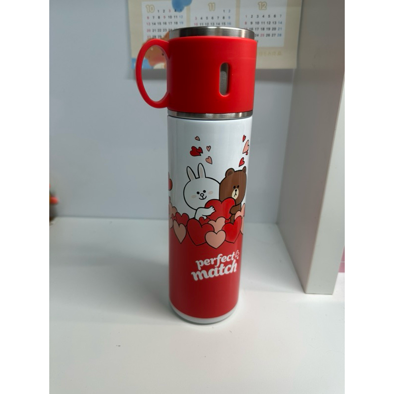 【全新】LINE FRIENDS 隨行附杯保溫瓶 | 蝦皮購物