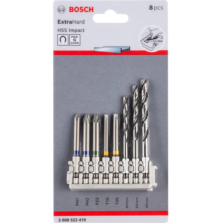 [進化吧工具屋]含稅* BOSCH 博世 PICK&CLICK系列 六角柄鐵工 / 萬用 鑽頭 + 起子頭 | 蝦皮購物