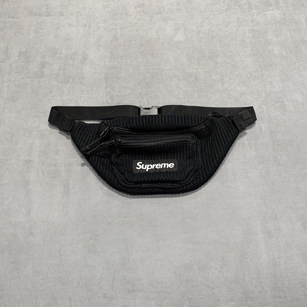 【工工買取】現貨 SUPREME String Waist Bag 針織 側背小腰包 黑色 | 蝦皮購物