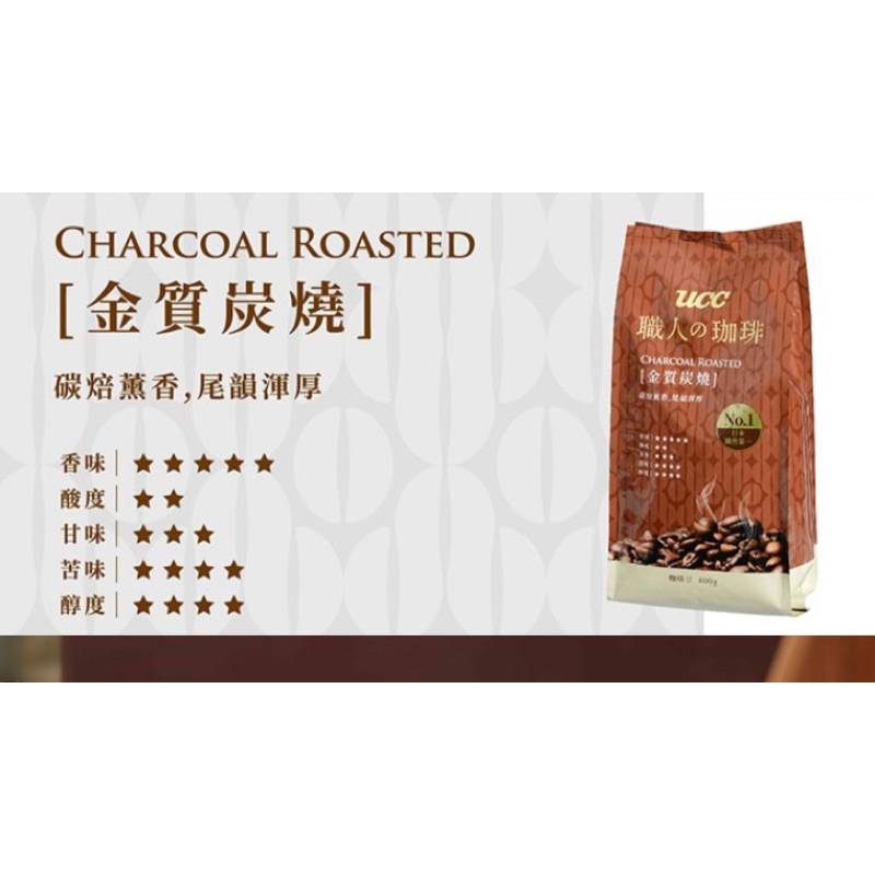 ️原袋裝 UCC 職人の珈琲 金質炭燒&金質曼巴咖啡豆 ㄧ包400g 特價200元 （新包裝出貨） | 蝦皮購物