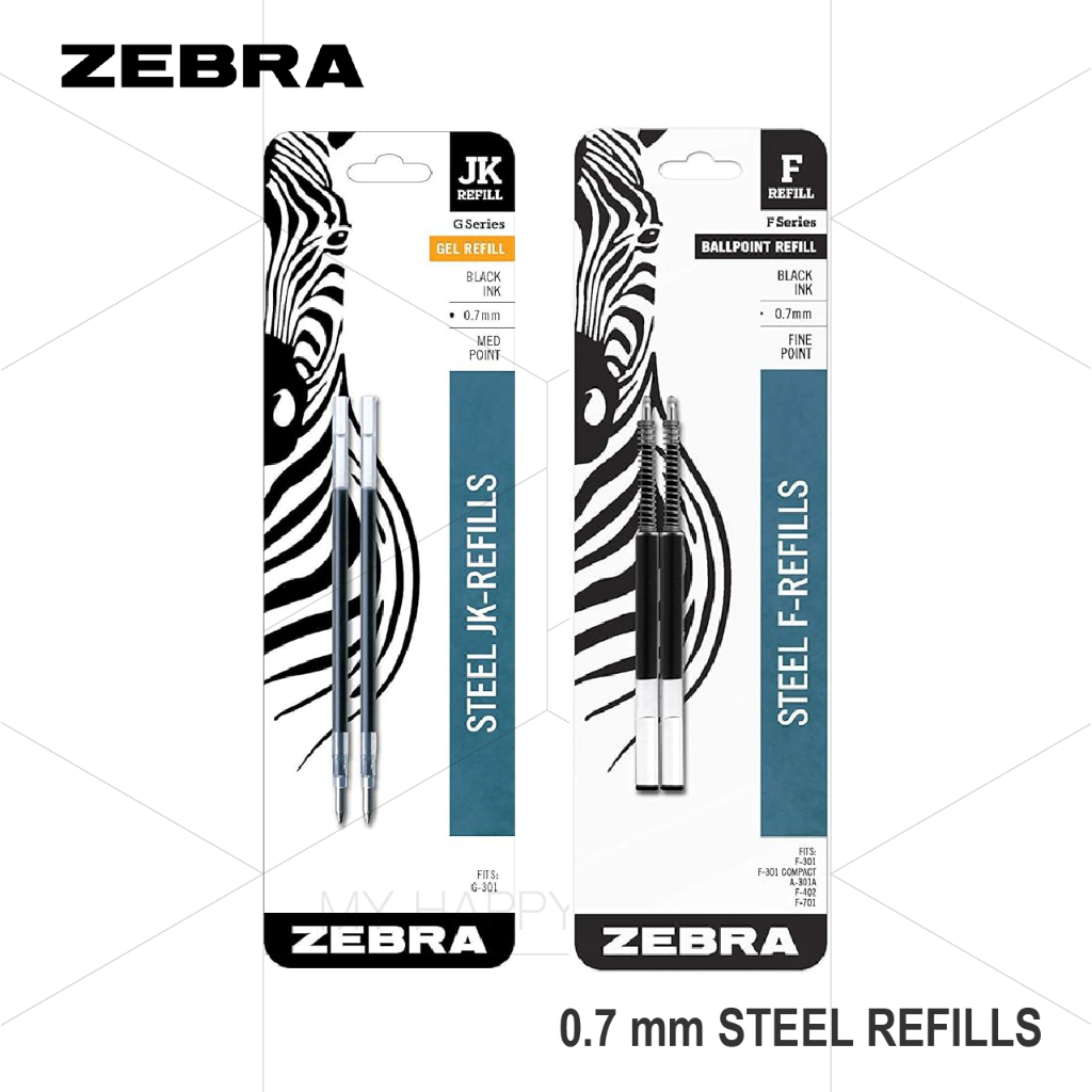 〔MHS〕ZEBRA STEEL SERIES 0.7 JK/F Refills 金屬中性筆、原子筆 替換筆芯 | 蝦皮購物