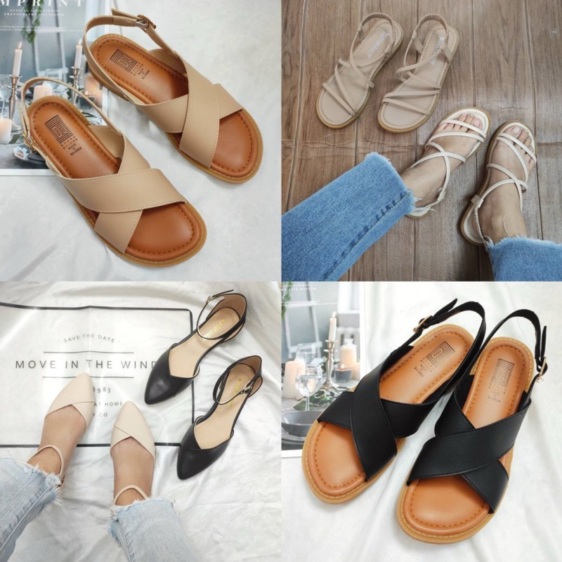 【江老闆鞋倉 台灣出貨】台灣製 交叉帶軟底涼鞋 平底涼鞋 露趾涼鞋 女涼拖鞋涼鞋 軟底鞋 #8933/6687/7815 | 蝦皮購物