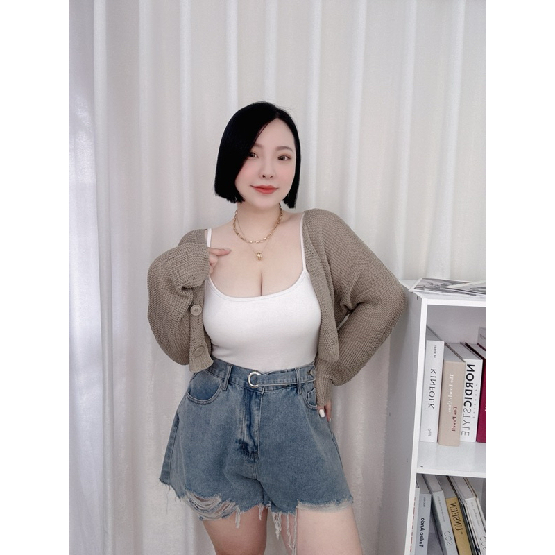 【BB.CHUBBY】XL-5L 大尺碼釦環刷破短褲 加大尺碼 牛仔 短褲 | 蝦皮購物