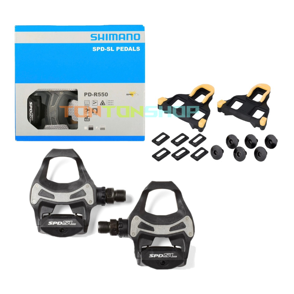 SHIMANO PD-R550 SPD-SL 公路車 踏板 卡踏 黑色，內附 SH11 鞋底扣片 | 蝦皮購物