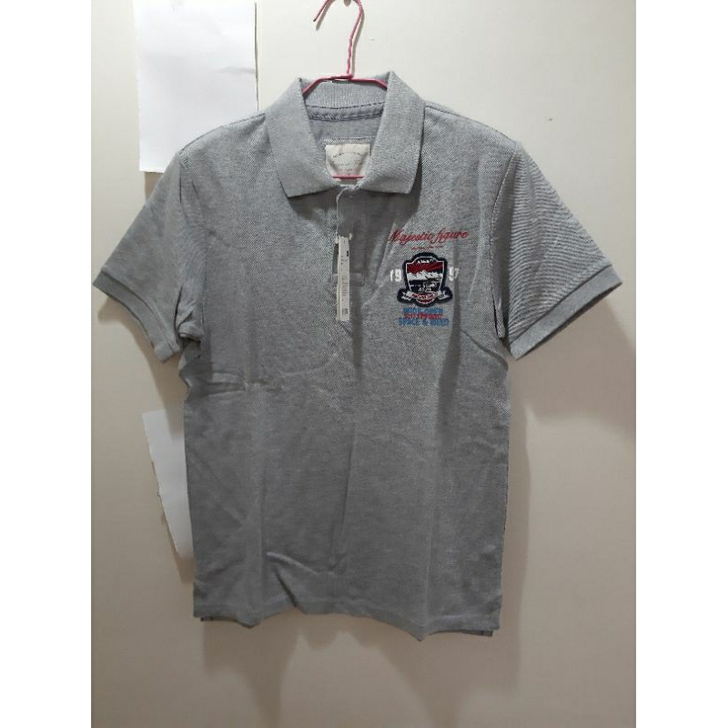 8. Lativ男M個性徽章polo衫麻灰色 | 蝦皮購物