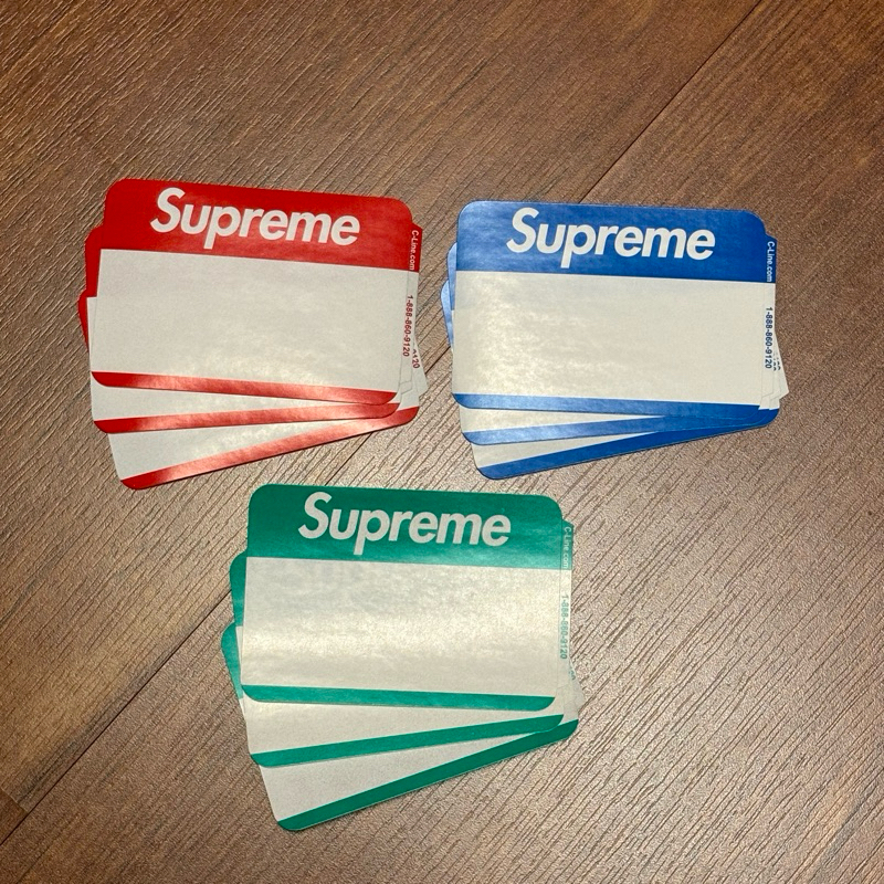 紅+藍+綠 Supreme Name Badge stickers 標籤貼紙 塗鴉貼紙 姓名貼紙 | 蝦皮購物