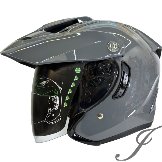 M2R J-5P 水泥灰 素色款 半罩式 安全帽 內含墨鏡《遠古騎士》 | 蝦皮購物