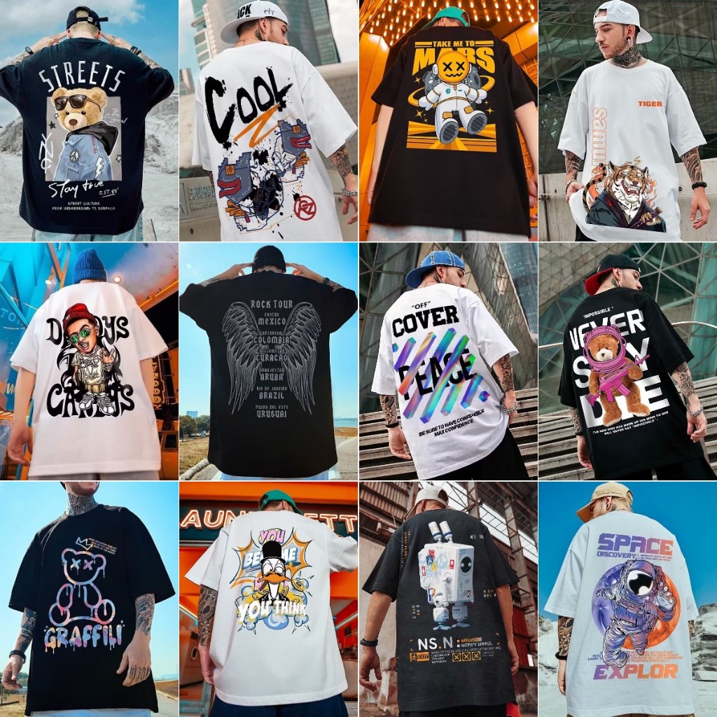 短袖T恤男【M-8XL】加肥加大300斤可穿短袖上衣男士 嘻哈美式街頭潮流五分袖衣服男女 印花t恤 男生短袖 夏季新款 | 蝦皮購物