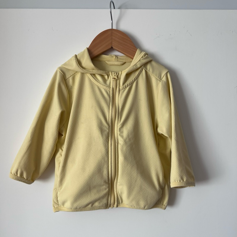 Lativ 童裝 防曬衣 長袖兒童 防曬 外套 抗UV 吸濕排汗 機能 網眼 80cm 黃色 | 蝦皮購物