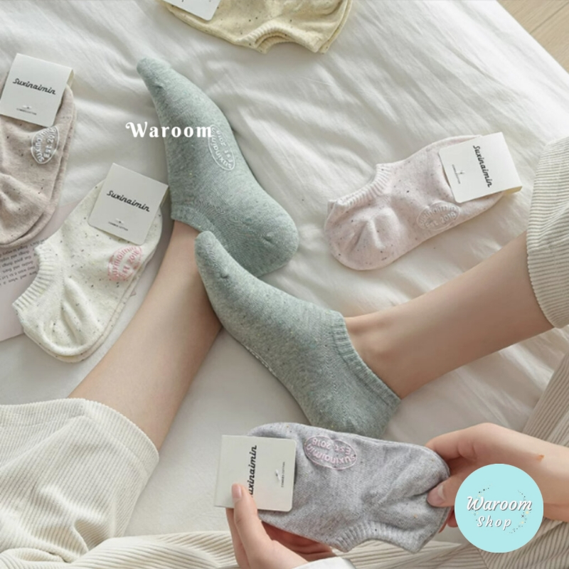Waroom|現貨 S1162 韓國棉麻子短襪|四季襪|隱形襪|女襪子|學生襪|短襪|腳踝襪|運動襪|棉襪|日系 | 蝦皮購物
