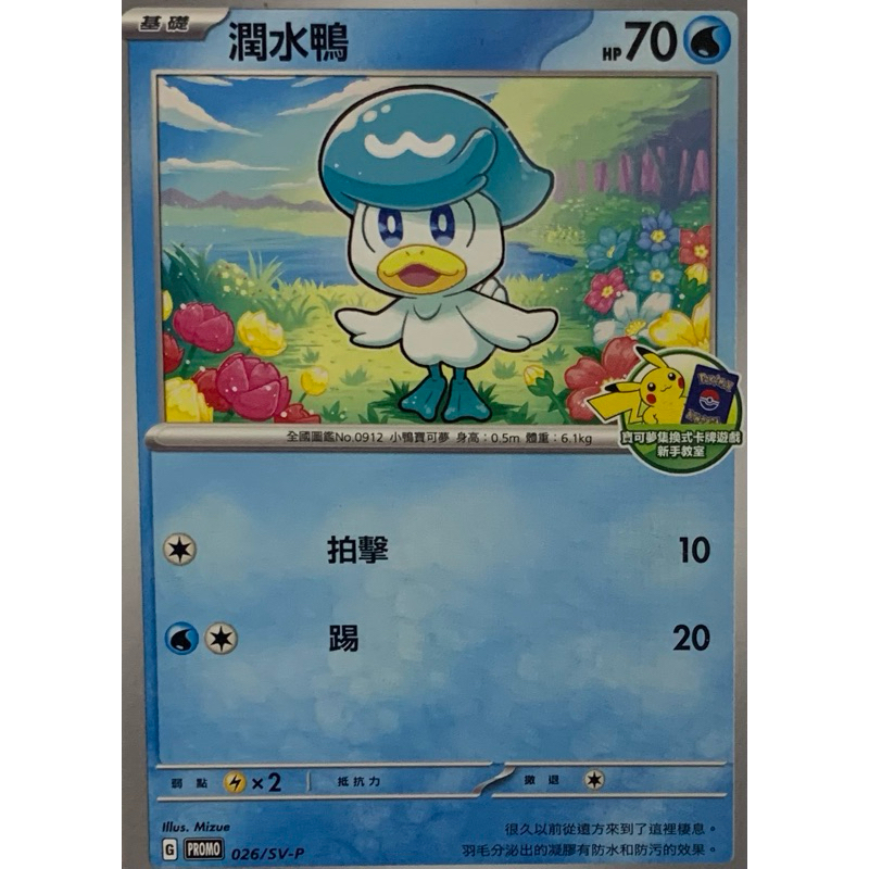 寶可夢 PTCG潤水鴨 026/SV-P PR 特典卡 | 蝦皮購物