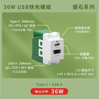 【易智磐石36W+RISNA】USB插座-1A1C 快充插座模組 國際牌RISNA面板 BSMI認證 USB跳線專用插座 | 蝦皮購物