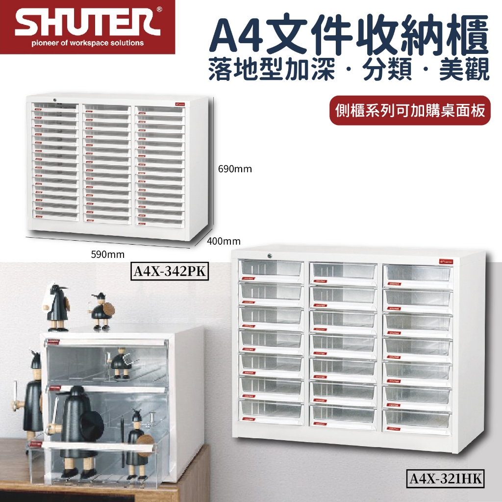 老張x樹德 A4X-342PK/A4X-321HK A4文件櫃 辦公櫃 收納櫃 可換抽屜 客製抽屜 落地桌上櫃 台灣製 | 蝦皮購物