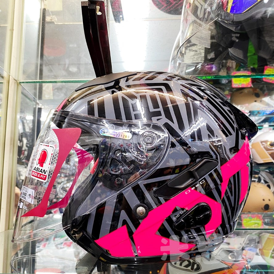 [現貨 尺寸齊] KYT DJ #N 粉 亮面 彩繪 3/4 半罩 安全帽 雙鏡片 排扣 #S2 「米思特AA騎士用品」 | 蝦皮購物