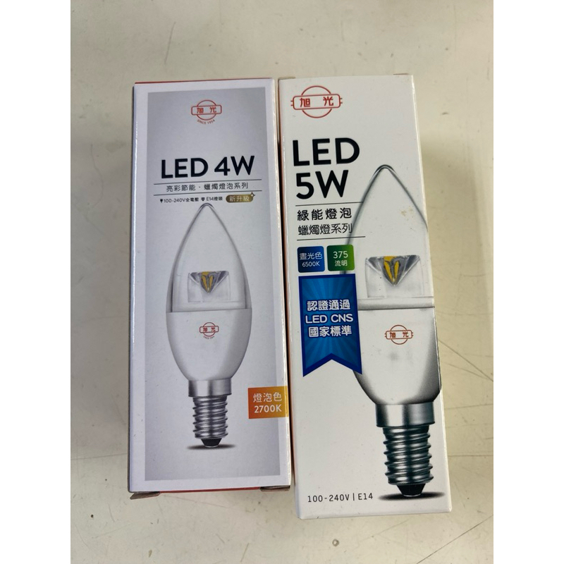 LED水晶燈旭光LED E14 4W/5W尖清蠟燭燈泡 | 蝦皮購物