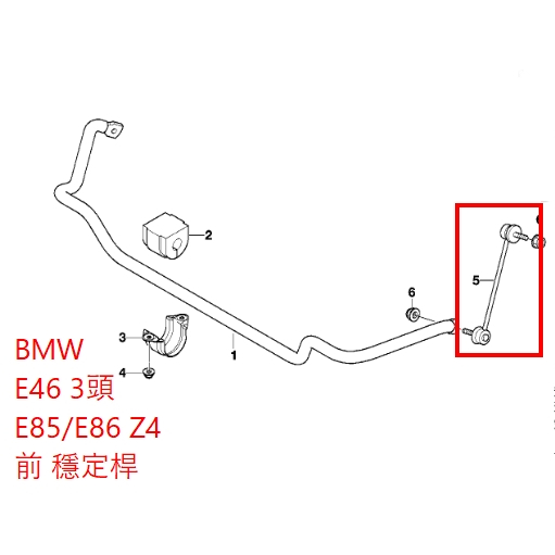 BMW 寶馬 E46 3系列 E85 Z4前李仔串 前李子串 前穩定桿 31356780847 31351095694 | 蝦皮購物