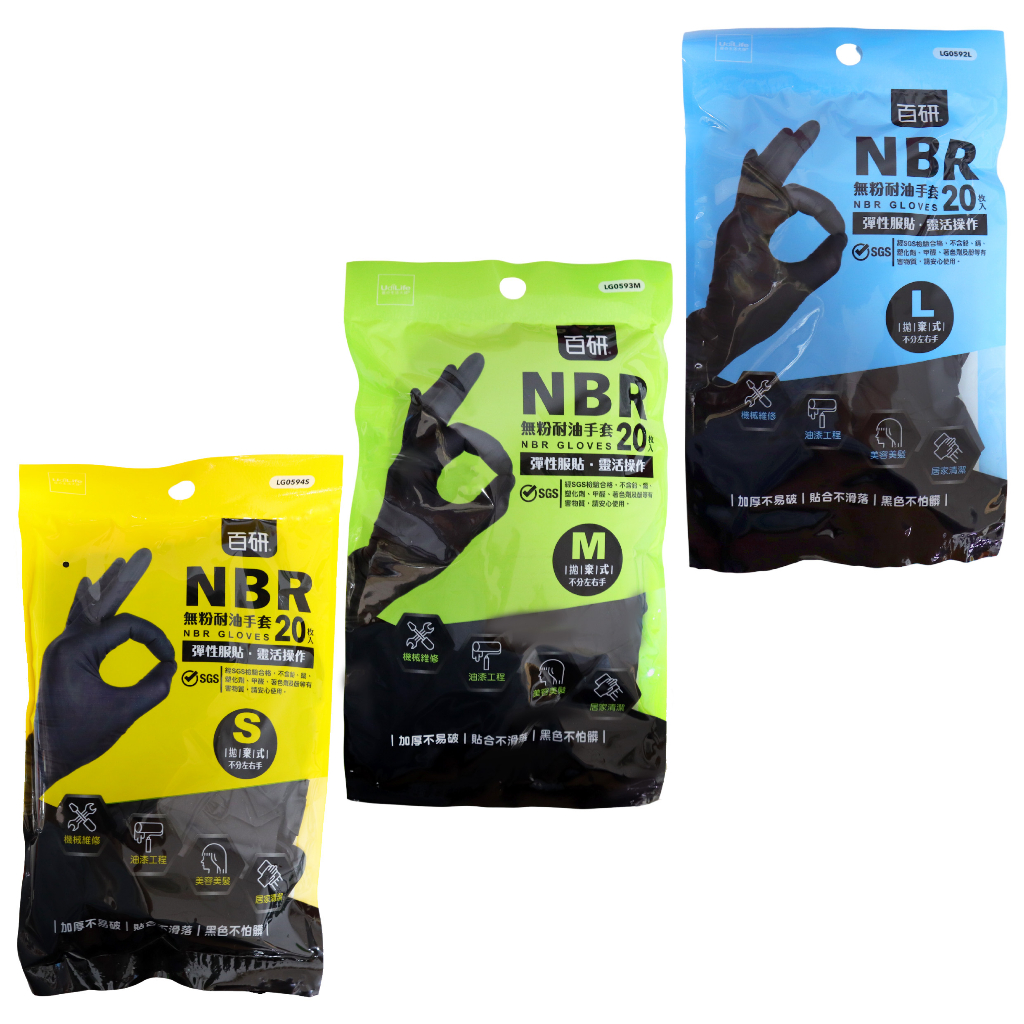 無粉手套 SGS檢驗合格 拋棄式手套 NBR 一次性手套 耐油手套 20入 三種尺寸 工作手套 油漆 機械 美髮 紋綉 | 蝦皮購物