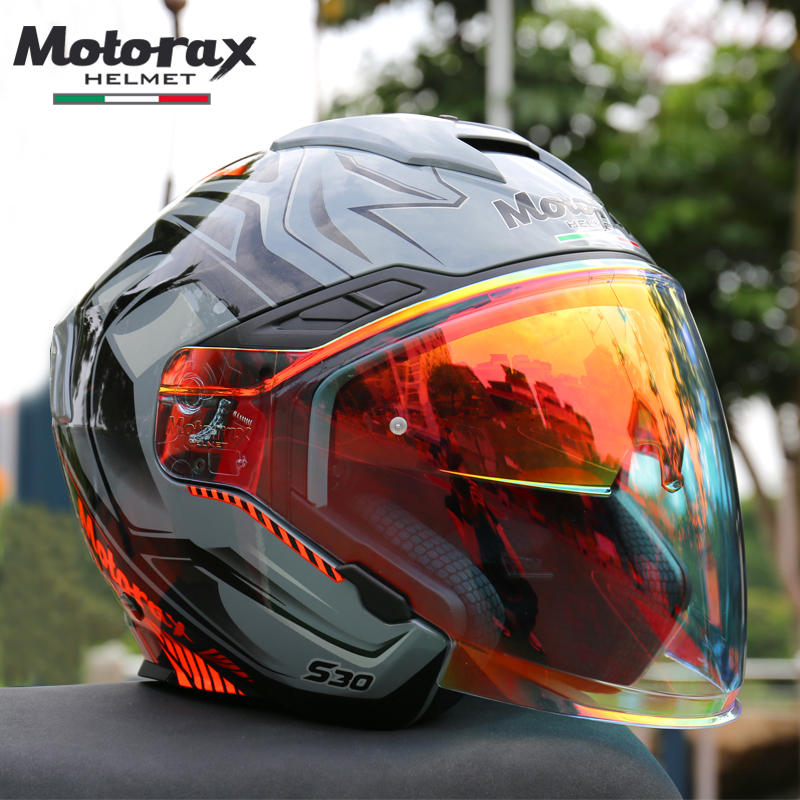 半罩式安全帽 義大利 motorax s30 國際安全雙認證 雙鏡片 拆洗內裡 耳機槽 安全帽 | 蝦皮購物