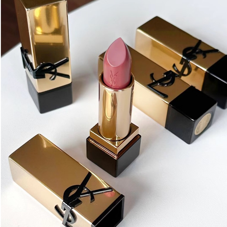 ♡台灣公司貨♡ YSL 奢華緞面唇膏 #NM #N8 #N1 #N12 #N10（附紙袋）聖羅蘭 烟粉裸 黑金方管 口紅 | 蝦皮購物