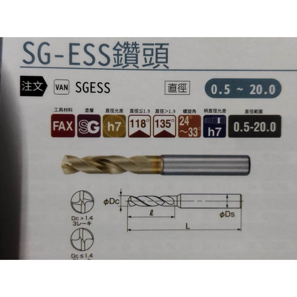 (附發票)SG-ESS鑽頭 粉末鑽頭 銑刀柄短鑽頭 NACHI鑽頭(6.0mm-10.0mm賣場) | 蝦皮購物