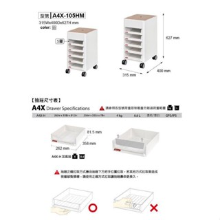【樹德】SOHO 輕辦公文件車系列 A4X-105HM 文件櫃 整理櫃 資料櫃 活動車 輕量級 耐重100kg 文件推車 | 蝦皮購物