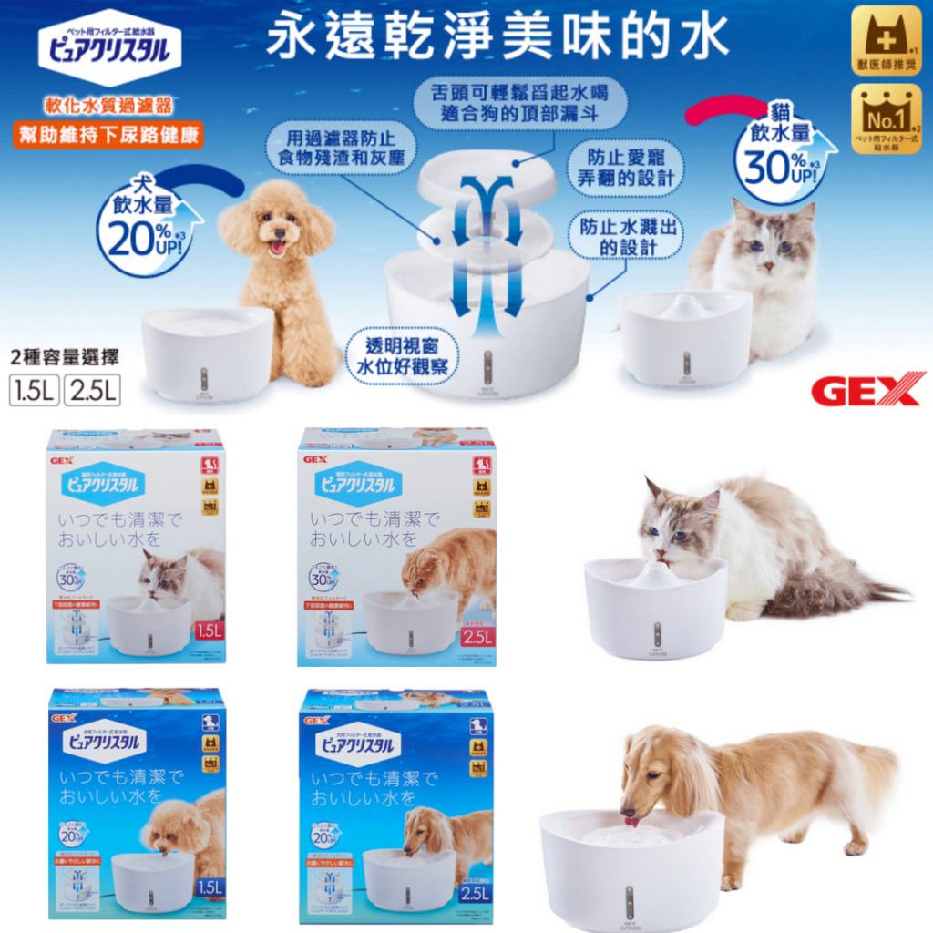 寵毛孩 GEX 視窗型 犬用/貓用 飲水器 1.5L/2.5L | 蝦皮購物