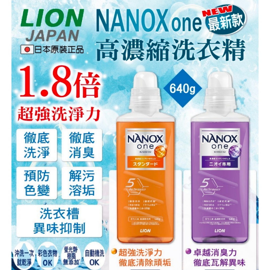 日本 LION NANOX ONE 高濃縮洗衣精 640g 380g | 蝦皮購物