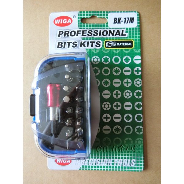 CTL五金小舖~WIGA 17件綜合起子頭組BK-17M 電動起子頭 (星型/十字/一字/六角)台灣製 | 蝦皮購物