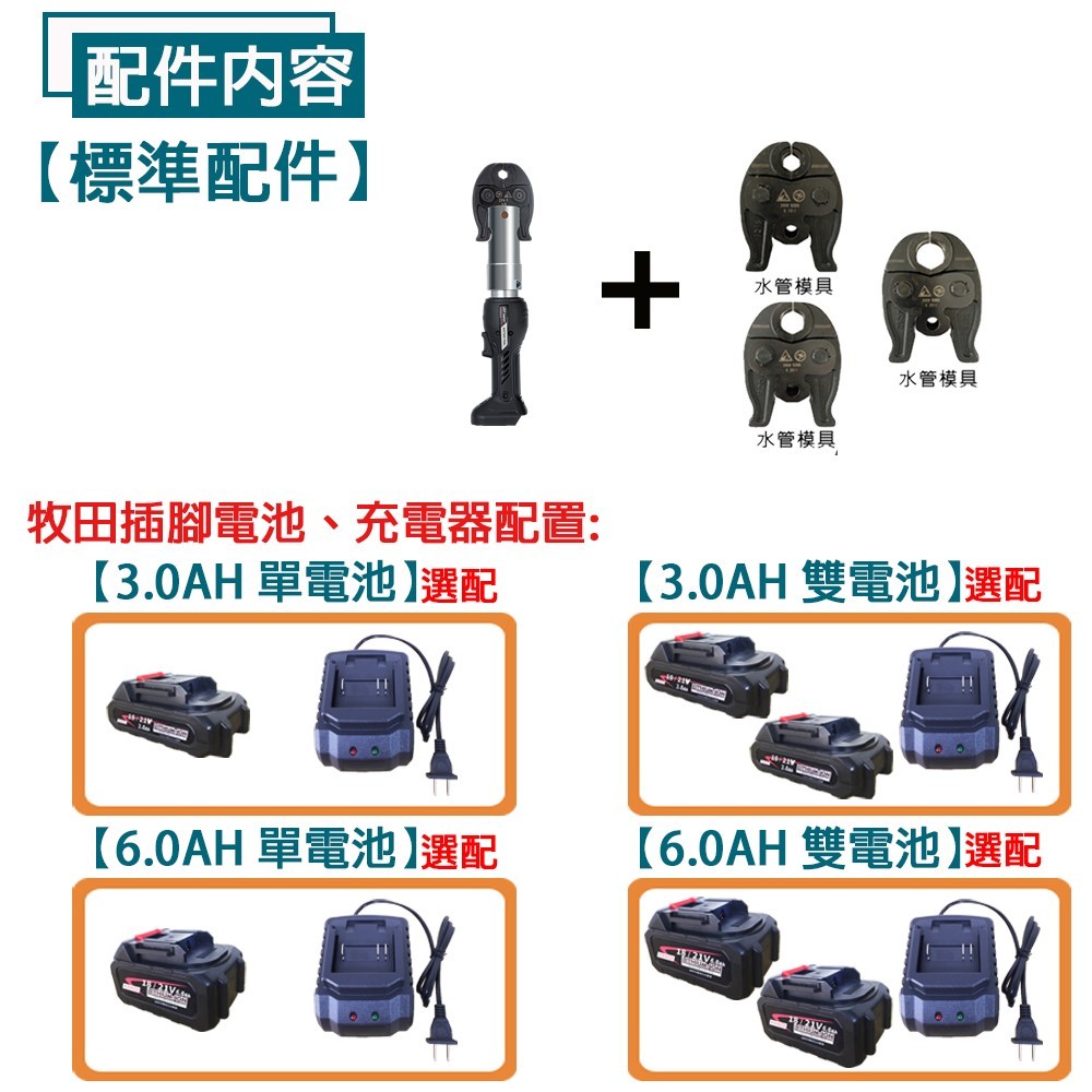 宇慶ASAHI 附發票｜SC650 鋰電壓接鉗｜ 電動不鏽鋼水管壓接 充電式壓接鉗 電動壓管機 通牧田電池壓接機 | 蝦皮購物