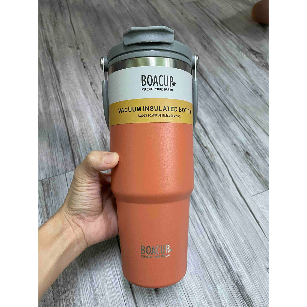 BOACUP手提冰壩杯 雙層不鏽鋼 提手雙飲 香橙橘 900ml | 蝦皮購物