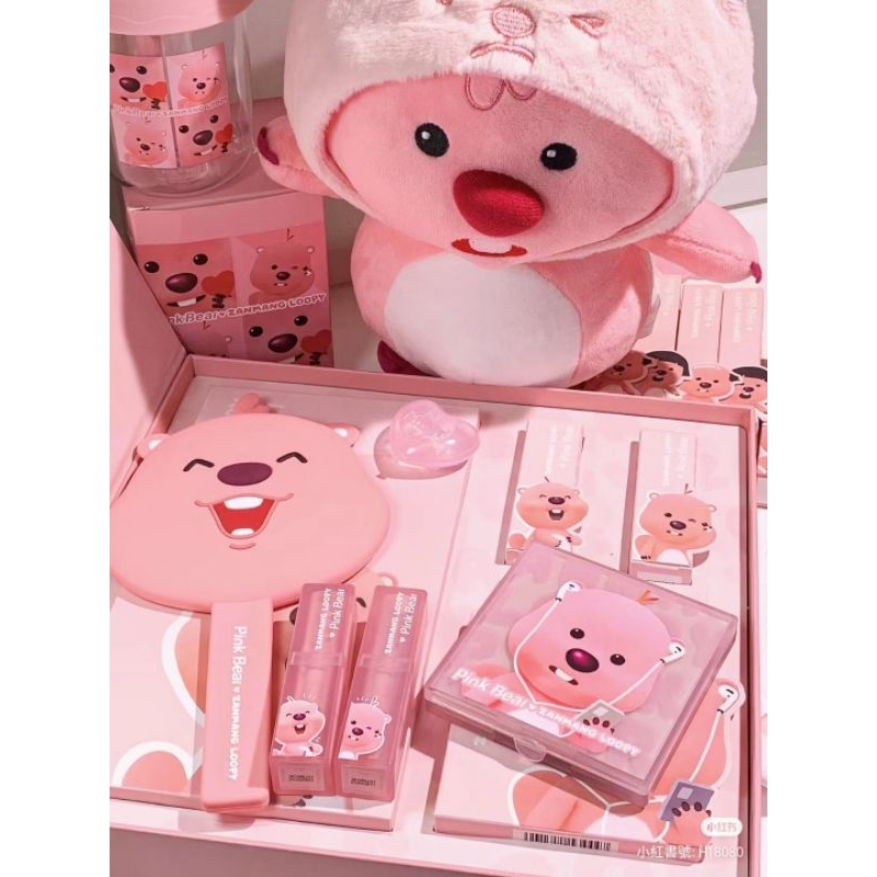 【最後現貨】Pinkbear Loopy 聯名全系列 唇泥唇釉霧面口紅眼頰綜合盤 萌讚露比皮可熊禮盒 | 蝦皮購物