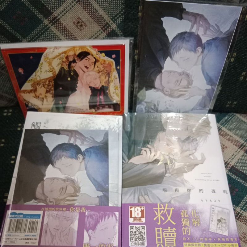 觸摸你的夜晚(全)特典版 附雙面小卡+20P小冊子 もりもより 青文 BL漫畫 燙銀壓克力板 明信片霧面胸章 | 蝦皮購物