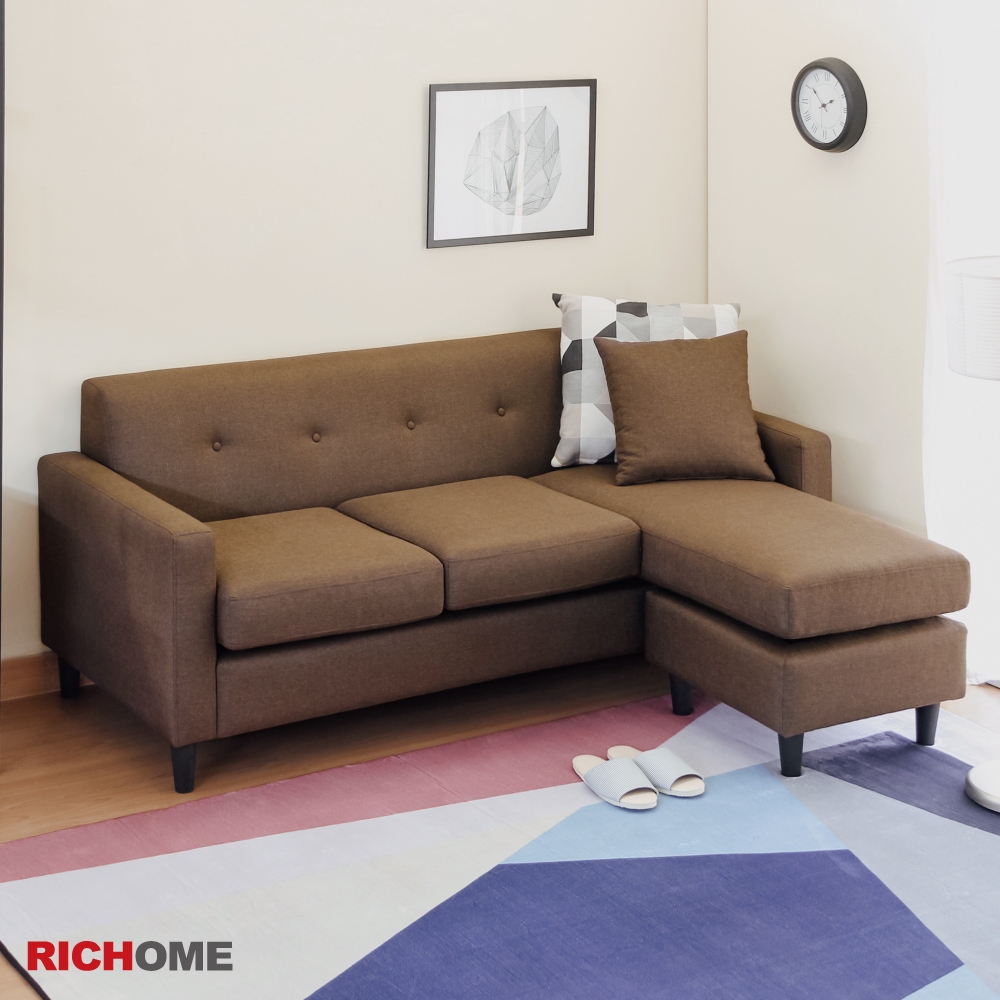 RICHOME L型沙發(獨立筒)(坐墊左右可互換)-2色 布沙發床 雙人沙發 三人沙發 客廳出租房民宿用 CH1216 | 蝦皮購物