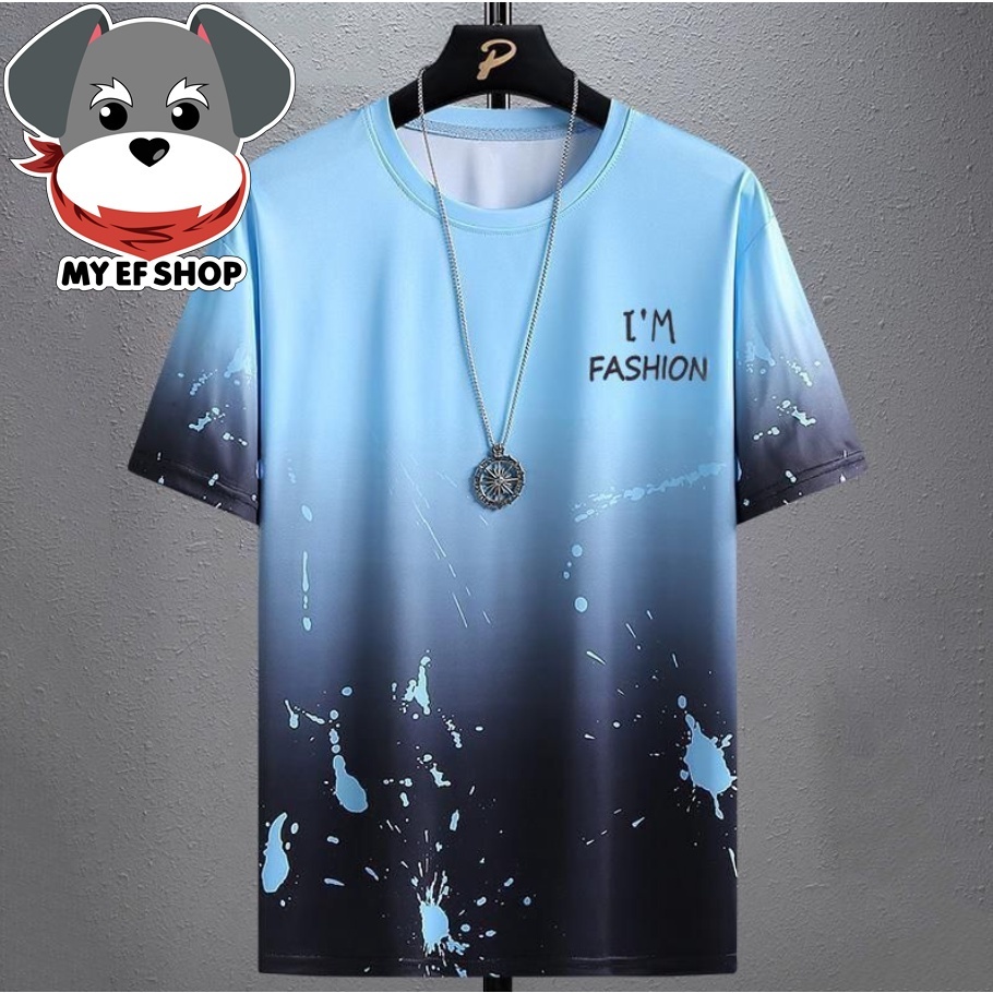 My EF★買衣服-當天出貨 男短T恤 冰絲 涼感 漸變 T ins 變色圓領T恤 5XL大尺碼【NL622312】 | 蝦皮購物