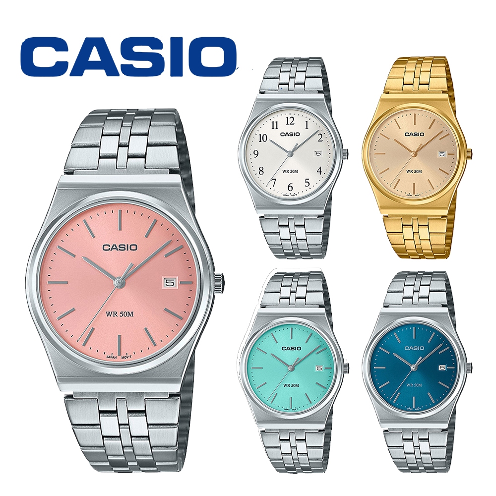【WANgT】【CASIO 卡西歐】CASIO手錶 指針錶 簡約錶 大三針 復古金錶 蒂芬尼綠面 MTP-B145 | 蝦皮購物