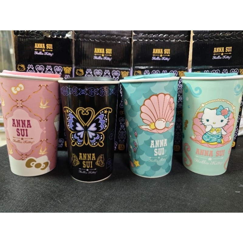 （現貨）7-11 ANNA SUI Hello Kitty-雙層陶瓷杯 馬克杯.皮革吊飾購物袋 袋子 杯子 ( 全7款) | 蝦皮購物