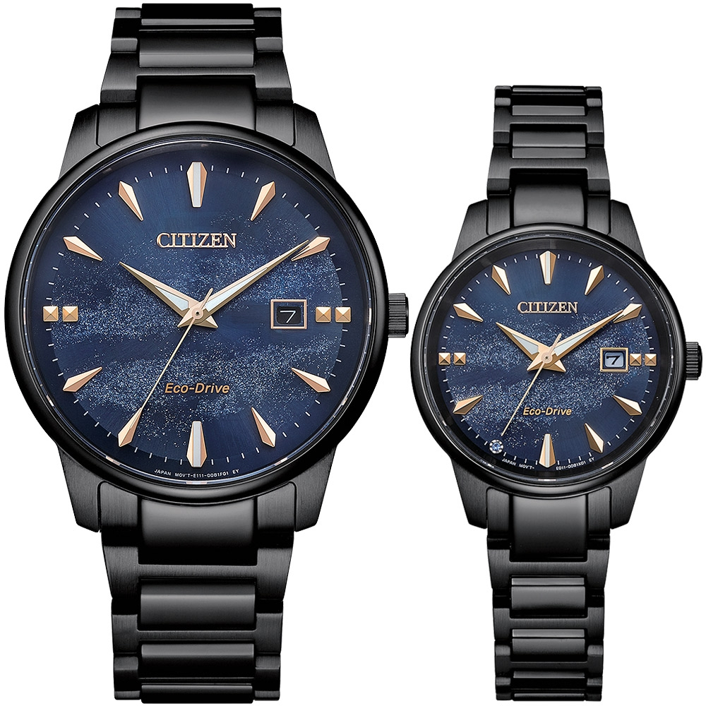 CITIZEN星辰 HEBE田馥甄廣告款 天川銀河 光動能藍寶石情侶對錶(BM7595-89L＋EW2595-81L) | 蝦皮購物