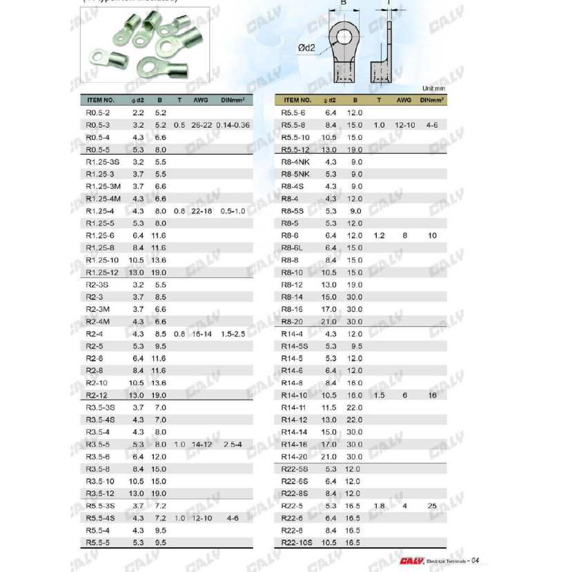 圓型端子R22-6S/R22-6/22-8/22-10⭐現貨/包裝⭐CALY佳力牌 電線 接頭壓著【貫群水電】含稅開發票 | 蝦皮購物