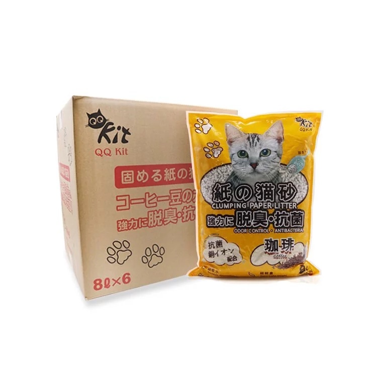【整箱免運】QQ KIT 日本環保紙貓砂 咖啡 | 活性碳 | 變藍色 | 綠茶 四種香味 紙砂 貓砂 QQKIT | 蝦皮購物