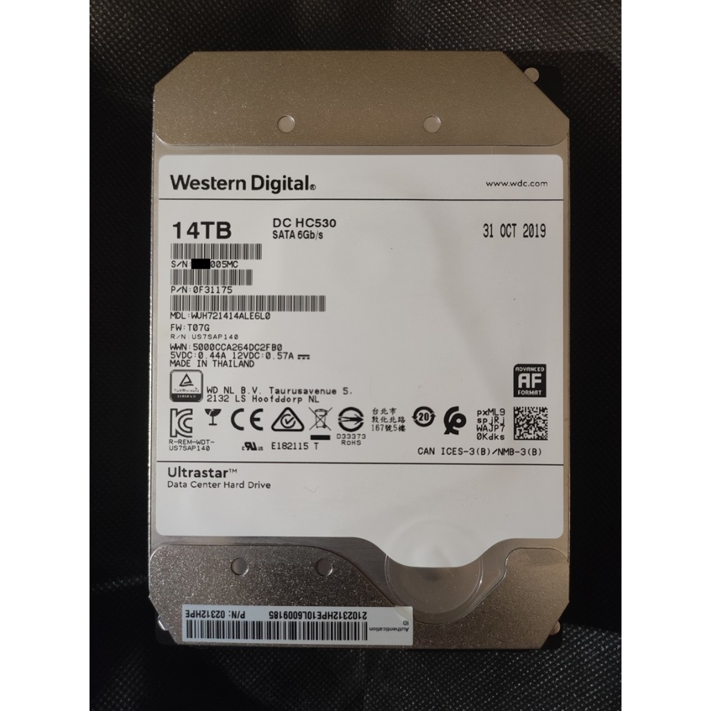 WD 威騰 Ultrastar DC HC530 14TB 企業級硬碟 WUH721414ALE6L0（編號3） | 蝦皮購物