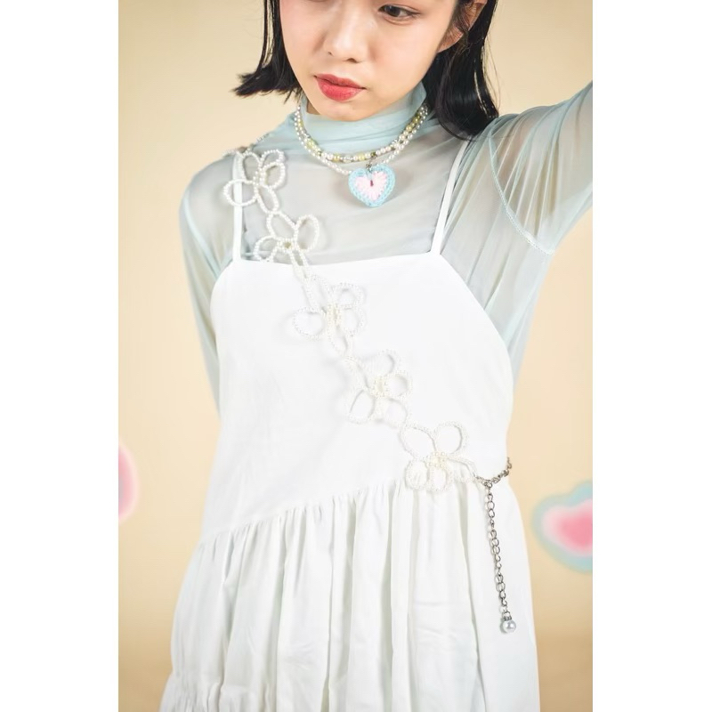 轉售 大花朵串珠珠腰鍊 現貨 Qutee studio | 蝦皮購物